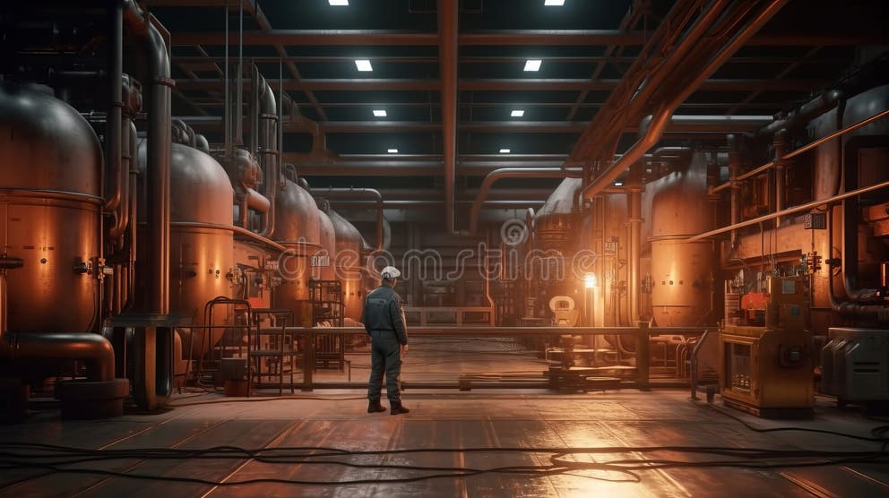 Engineer Verify the State of Work at the Facility. Generative AI Stock ...