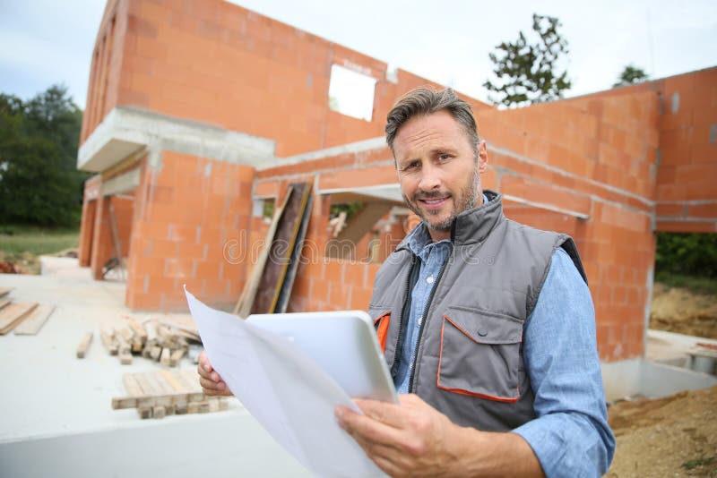 Engineer Verifying Construction Stock Image - Image of verifying ...