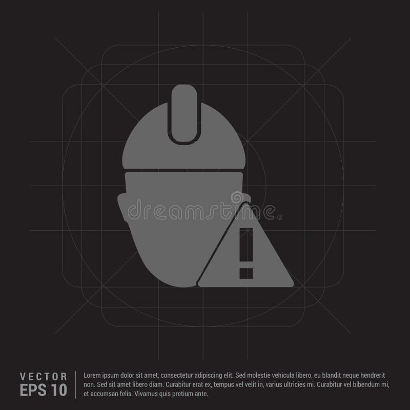 Engineer Warning Icon stock vector. Illustration of person - 132425207