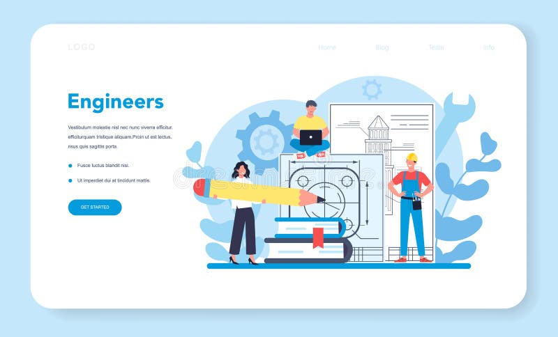 Engineer Web Banner or Landing Page. Professional Occupation Stock ...