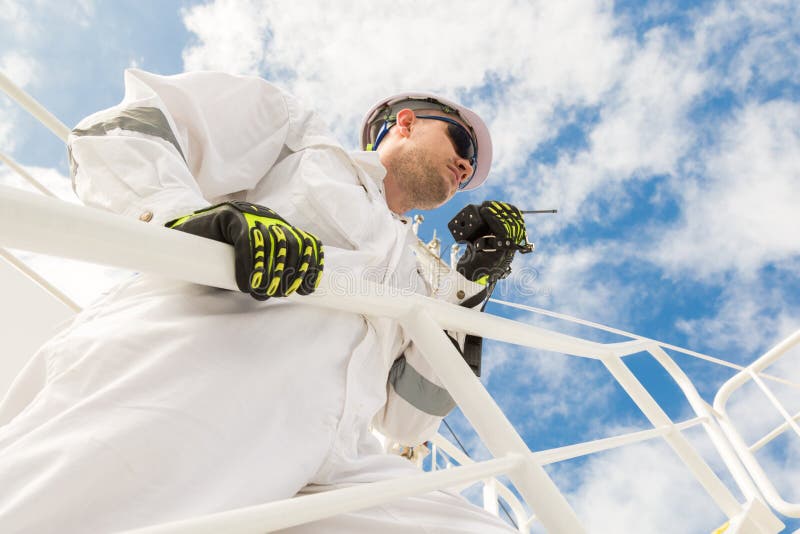 Engineer in white workwear stock photo. Image of equipment - 72266368