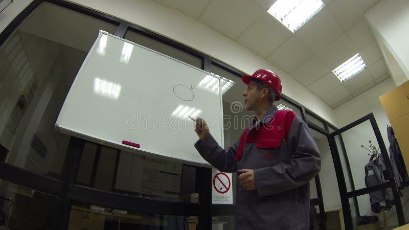 Engineer with Whiteboard stock video. Video of industry - 39339243