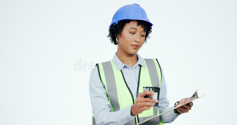 Engineer Woman, Checklist and Writing in Studio, Documents and Giving ...