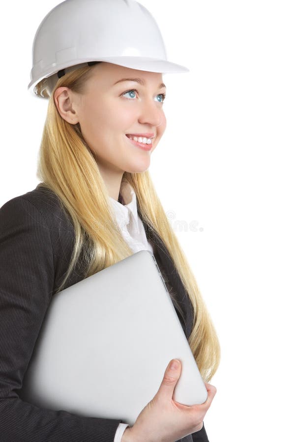 Engineer Woman with Laptop stock photo. Image of communication - 34671394