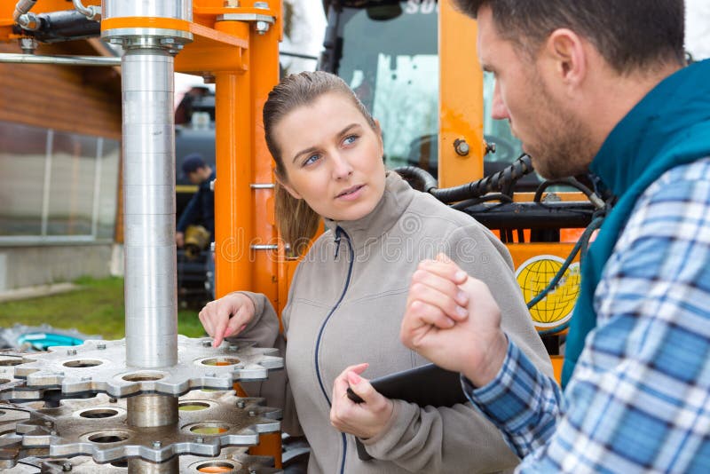 Engineer Woman Working at Workplace Stock Photo - Image of crane ...