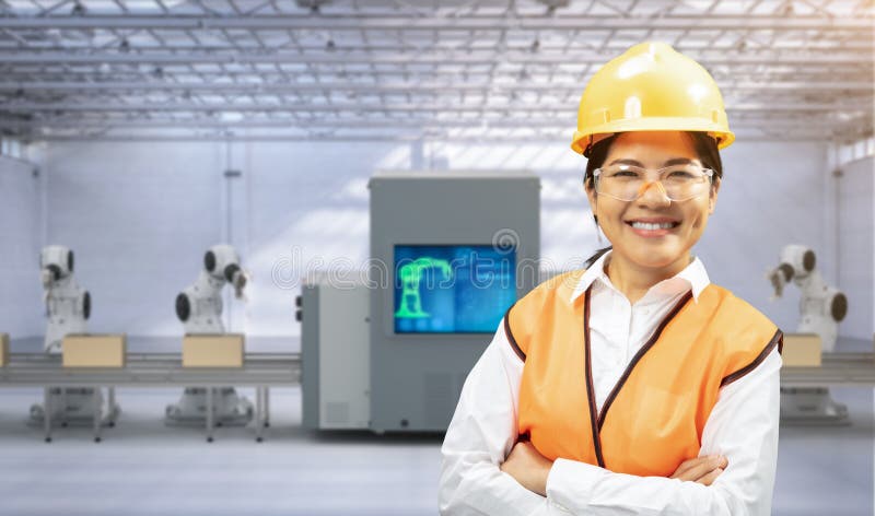 Engineer Work with 3d Rendering Robotic Arms Stock Image - Image of ...