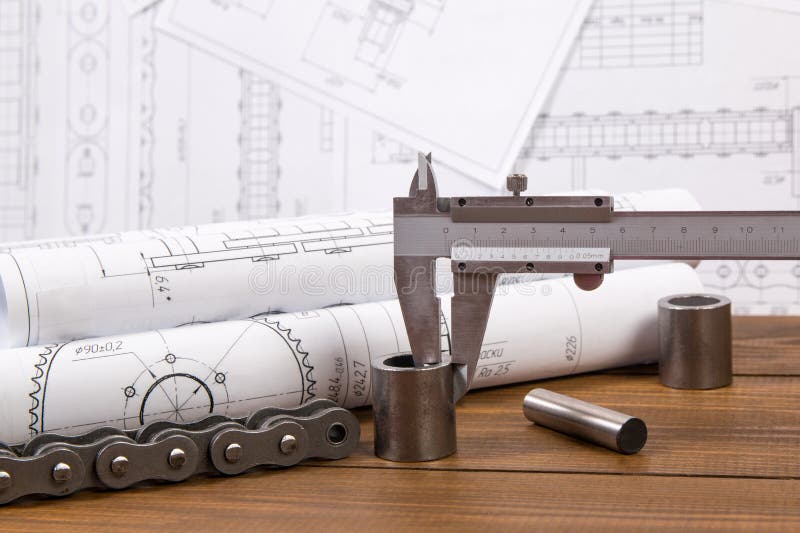Measurement of the Metal Part with a Caliper Stock Image - Image of ...