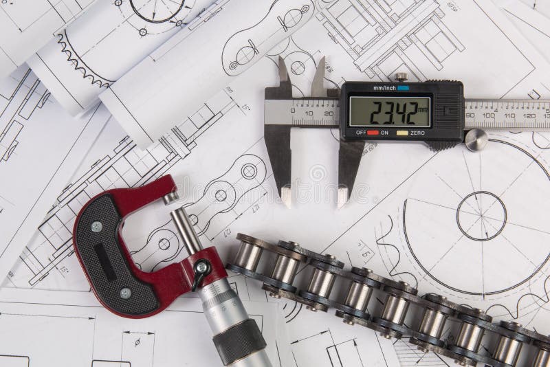 Measurement of the Metal Part with a Caliper Stock Image - Image of ...