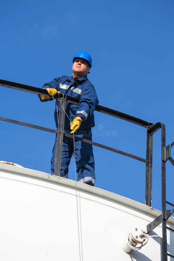 Engineer Work in Oil Refinery Stock Photo - Image of energy ...