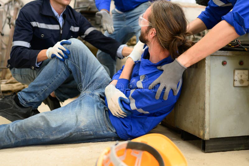 Engineer Worker with Accident at Factory Stock Photo - Image of people ...