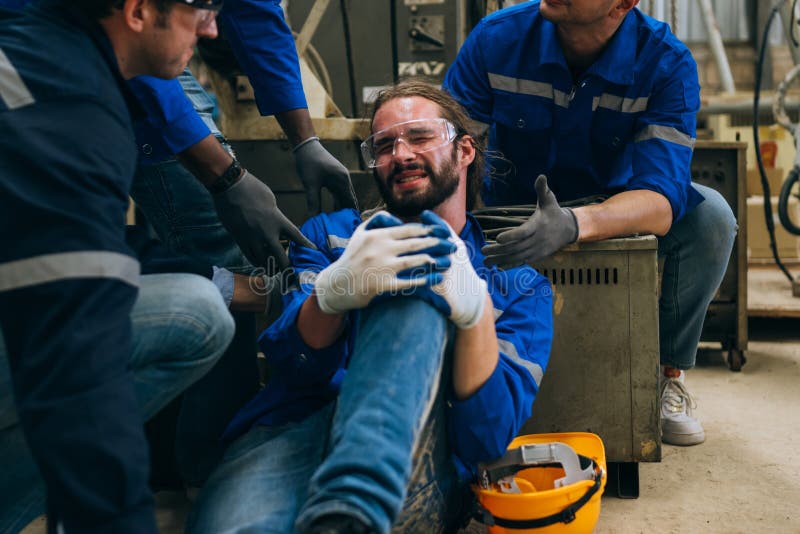 Engineer Worker with Accident at Factory Stock Image - Image of ...