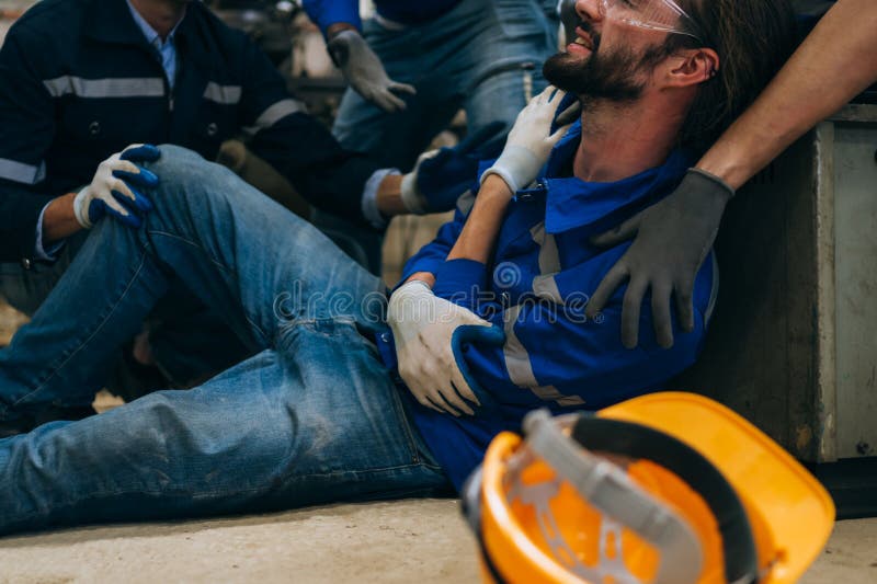 Engineer Worker with Accident at Factory Stock Image - Image of ...