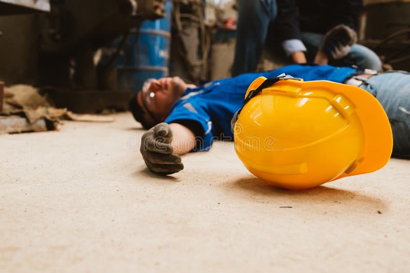 Engineer Worker with Accident at Factory Stock Image - Image of ...