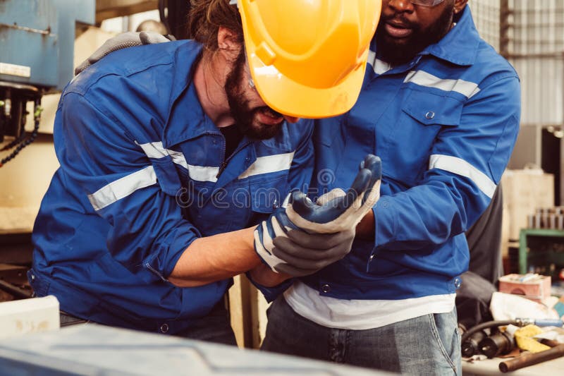 Engineer Worker with Accident at Factory Stock Photo - Image of ...
