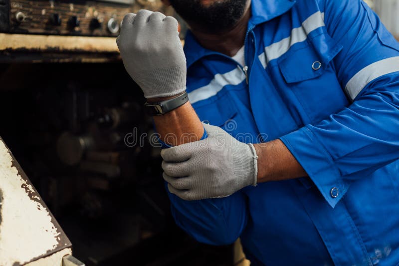 Worker with Accident at Factory, People with Injury from Hard Work in ...
