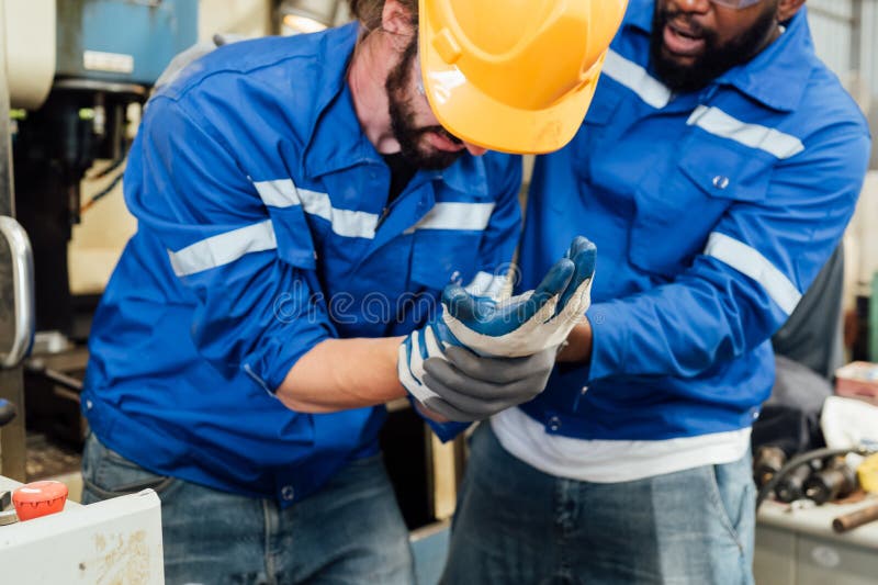 Engineer Worker with Accident at Factory Stock Image - Image of ...