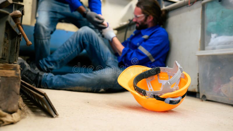 Engineer Worker with Accident at Factory Stock Photo - Image of falling ...