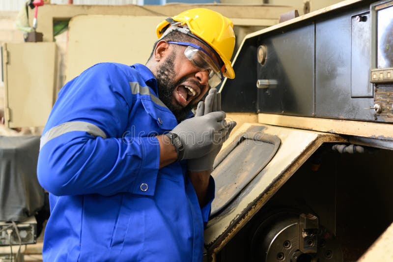 Engineer Worker with Accident at Factory Stock Image - Image of ...
