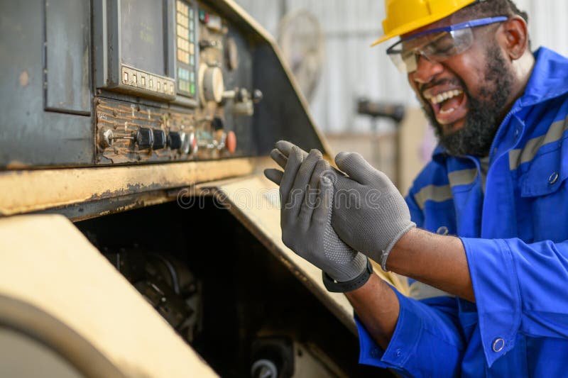 Engineer Worker with Accident at Factory Stock Photo - Image of ...