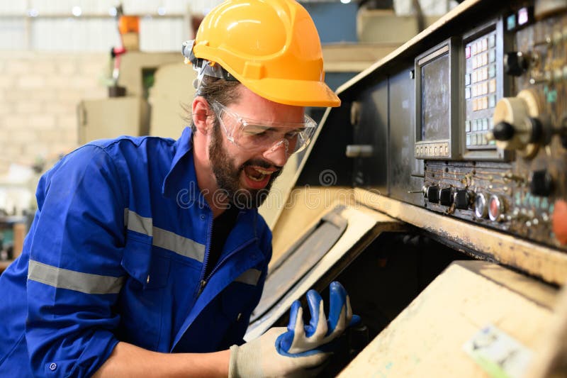 Engineer Worker with Accident at Factory Stock Image - Image of working ...