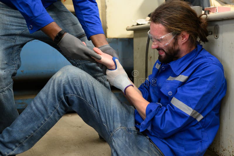 Engineer Worker with Accident at Factory Stock Image - Image of worker ...