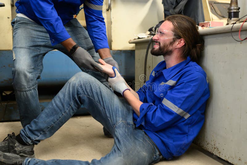 Engineer Worker with Accident at Factory Stock Photo - Image of ...