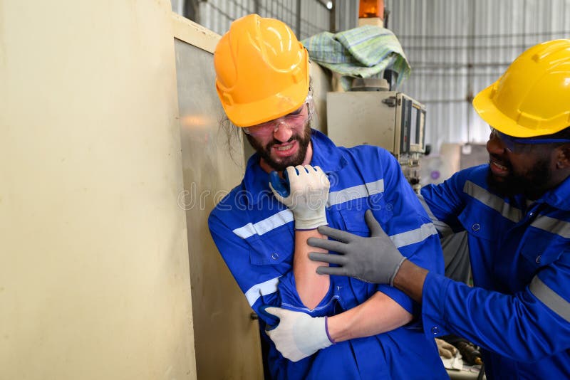 Engineer Worker with Accident at Factory Stock Photo - Image of ...