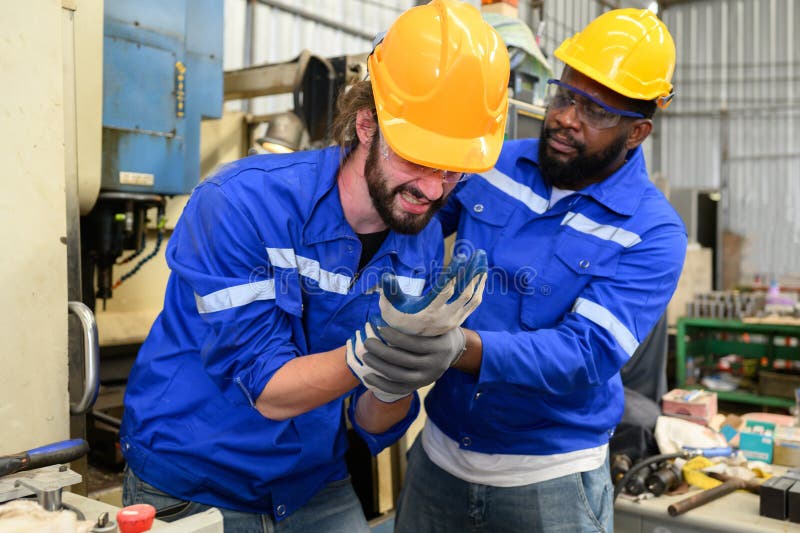 Engineer Worker with Accident at Factory Stock Image - Image of falling ...