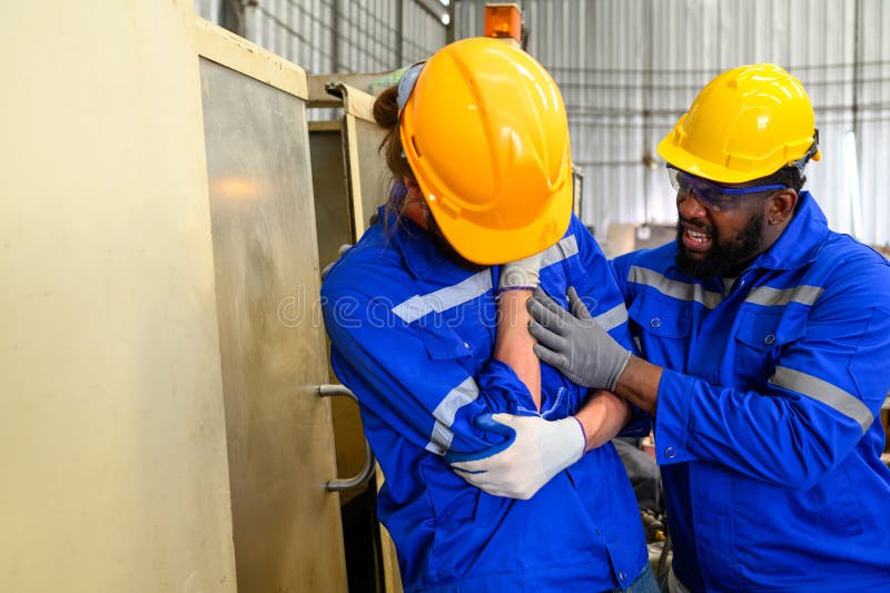 Engineer Worker with Accident at Factory Stock Image - Image of ...