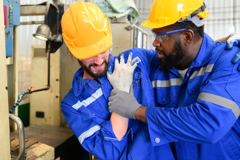Engineer Worker with Accident at Factory Stock Photo - Image of ...