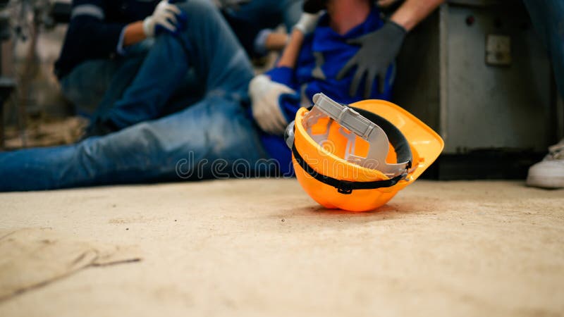 Engineer Worker with Accident at Factory Stock Photo - Image of work ...