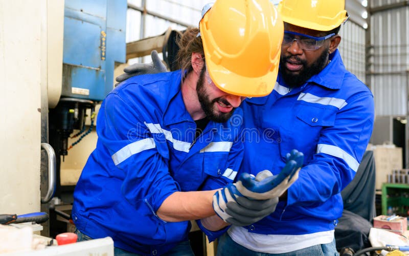 Engineer Worker with Accident at Factory Stock Image - Image of factory ...