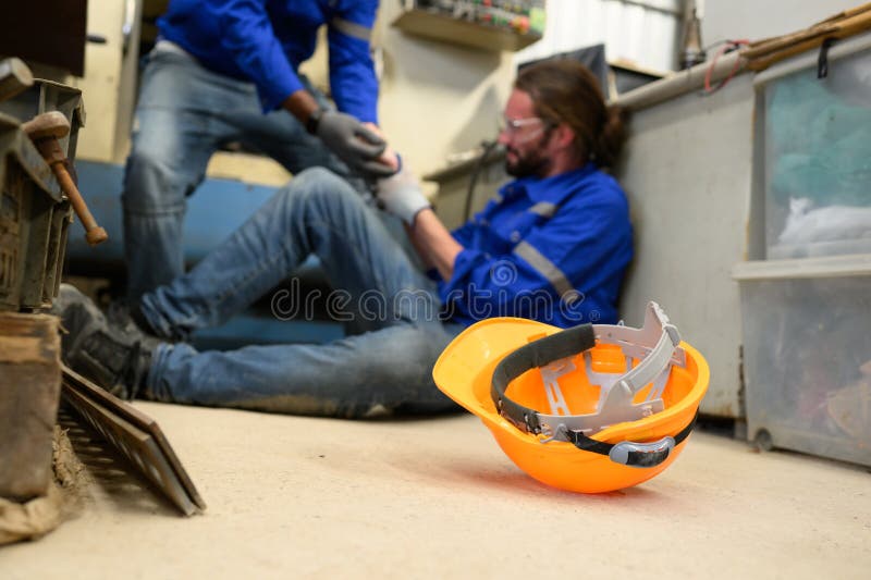 Engineer Worker with Accident at Factory Stock Image - Image of labor ...