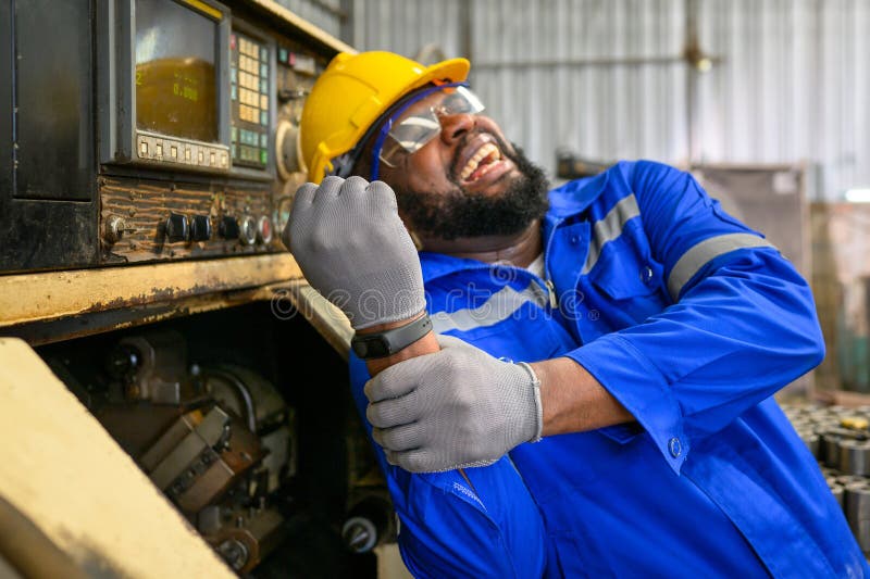 Engineer Worker with Accident at Factory Stock Image - Image of labor ...