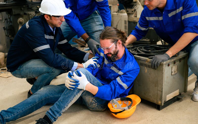 Engineer Worker with Accident at Factory Stock Photo - Image of ...