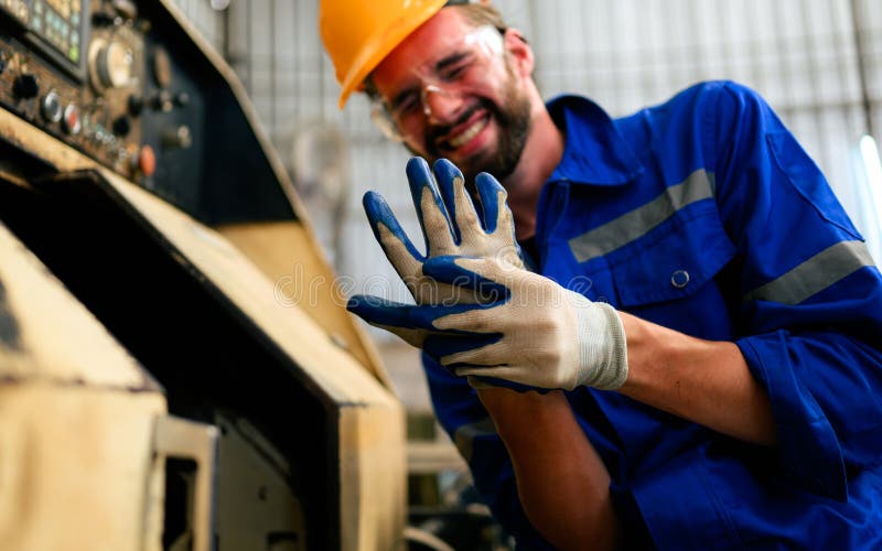 Engineer Worker with Accident at Factory Stock Photo - Image of lying ...