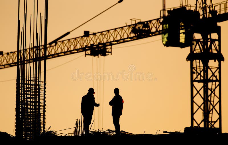Engineer and Worker at Building Site Editorial Stock Photo - Image of ...