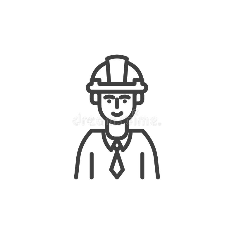 Engineer service line icon stock vector. Illustration of clipart ...