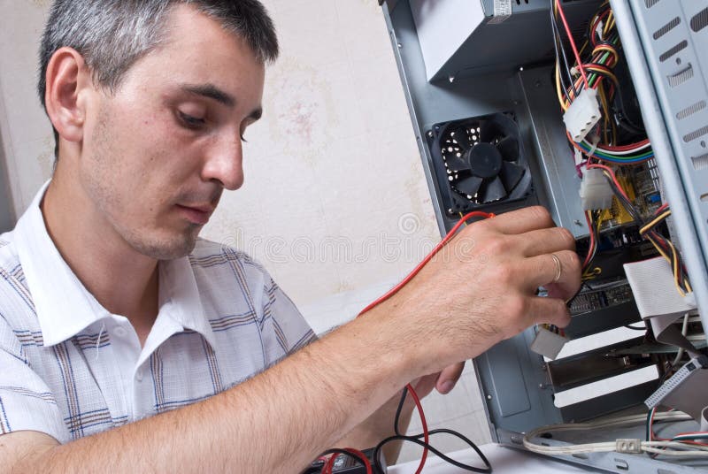 It Engineer Working stock image. Image of center, network - 9830437
