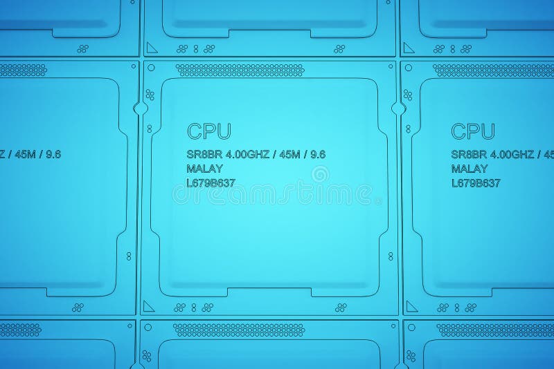 Engineer Working on Blue Print, Concept Processor Unit CPU, 3d ...