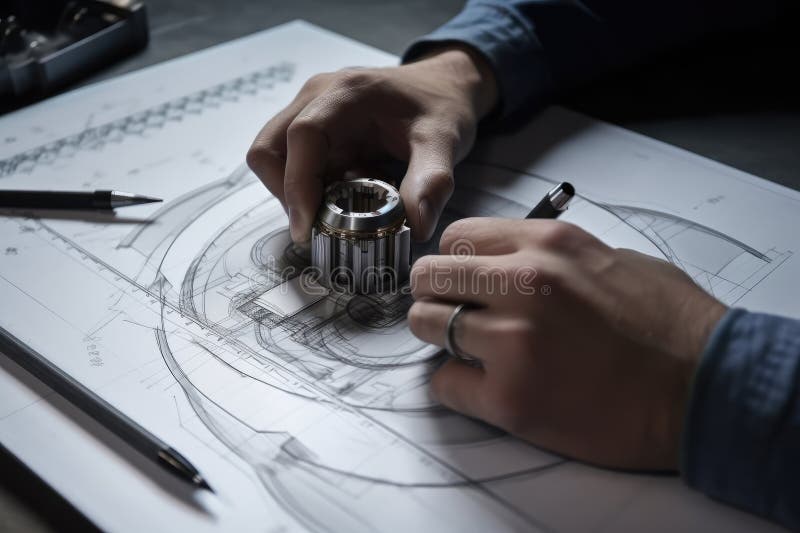 Blueprint Engineer Hands Working Stock Illustrations – 129 Blueprint ...