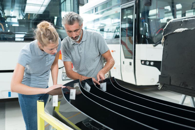 Engineer working on bus stock image. Image of machine - 148279611