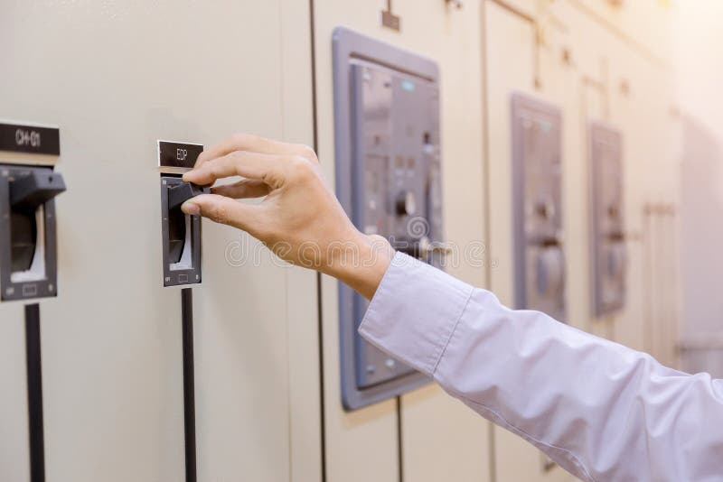 Engineer Working on Checking and Maintenance Electrical Equipment Stock ...