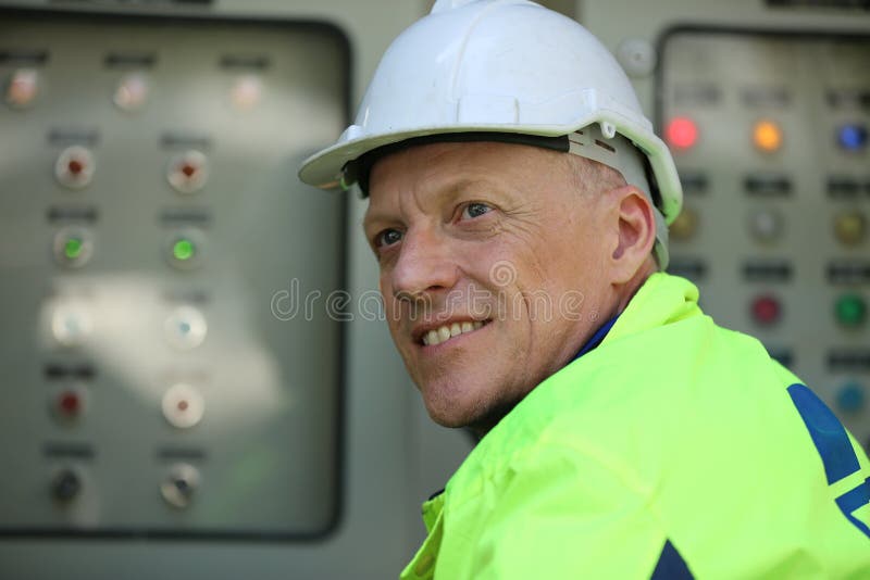 Engineer Working on Checking and Maintenance Equipment at Solar Panels ...