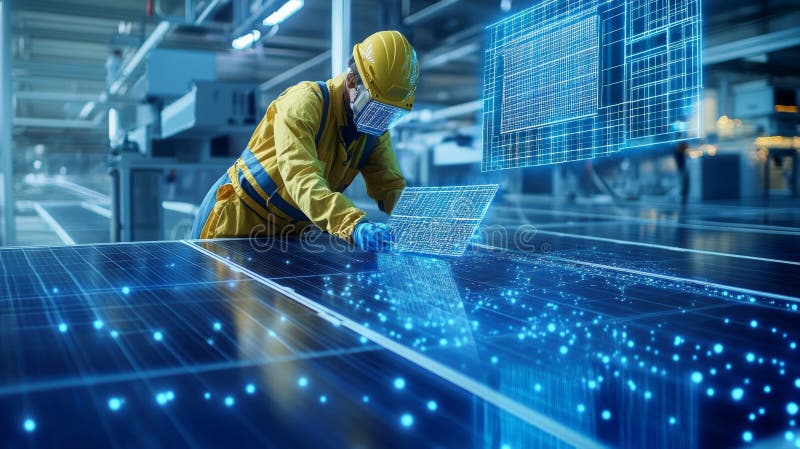 Engineer Working in Cleanroom Environment with Digital Technology Stock ...