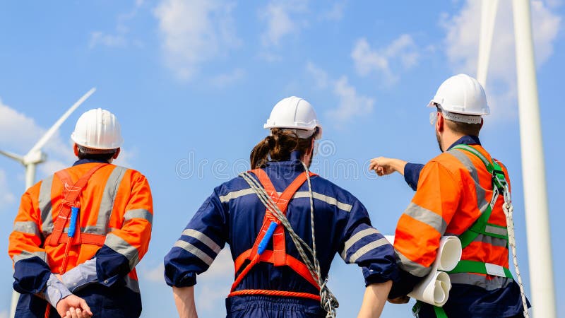 Engineer Working with Confident. Worker Outdoor Working. Mega Project ...