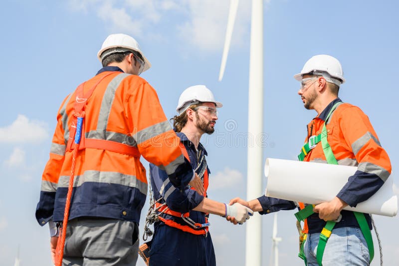 Engineer Working with Confident. Worker Outdoor Working. Mega Project ...