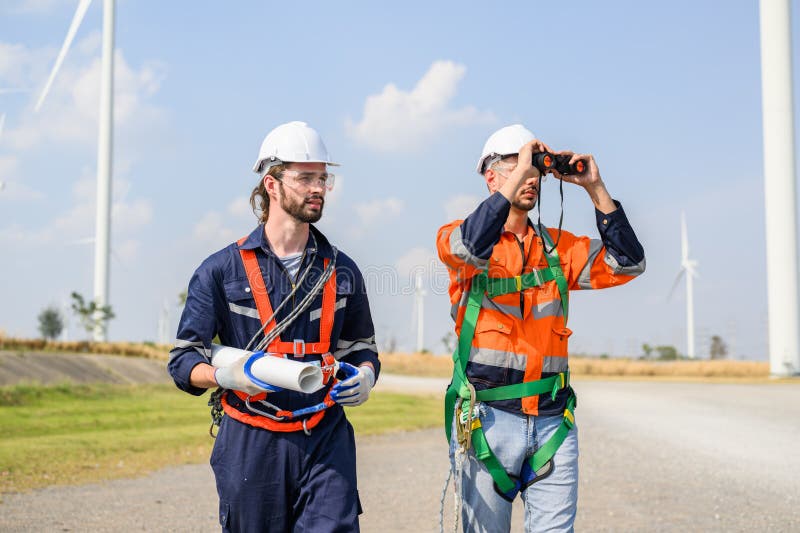 Engineer Working with Confident. Worker Outdoor Working. Mega Project ...