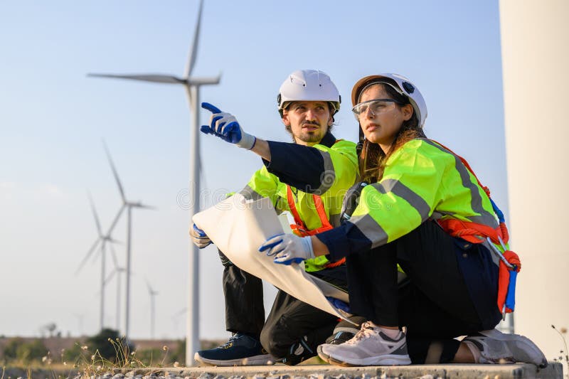 Engineer Working with Confident. Worker Outdoor Working. Mega Project ...