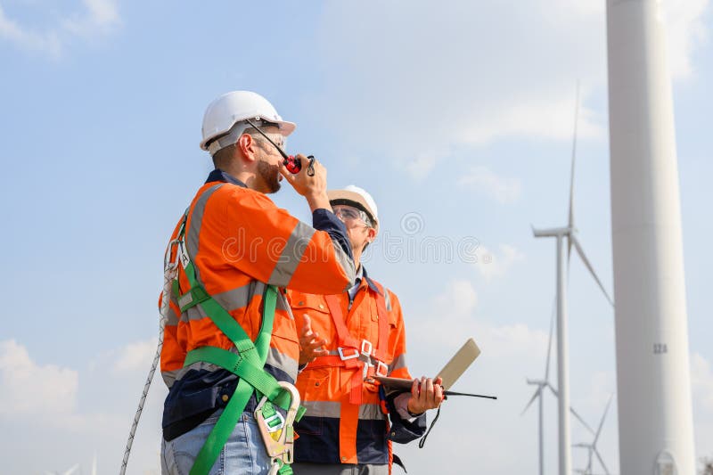 Engineer Working with Confident. Worker Outdoor Working. Mega Project ...